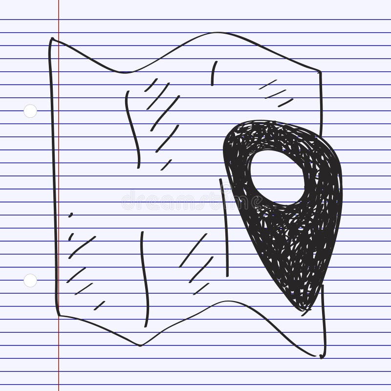 Simple doodle of a map stock vector. Illustration of navigation - 58251183