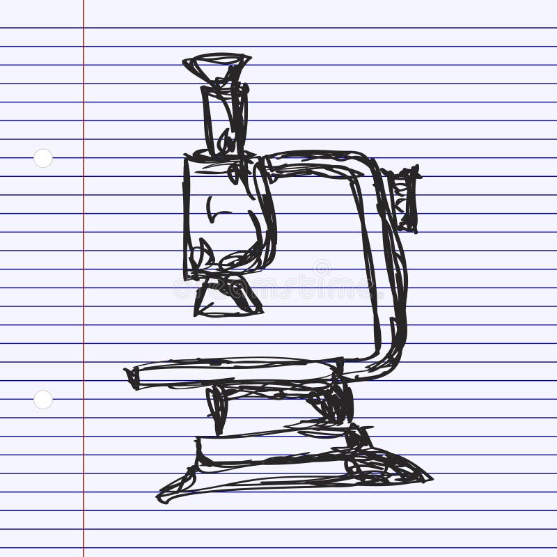 Simple Doodle of a Microscope Stock Illustration - Illustration of ...
