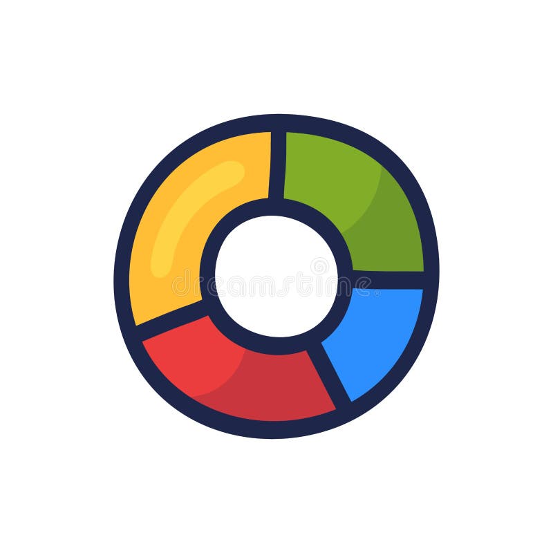 Simple Doodle of a Pie Chart. Cartoon Hand Draw Vector Illustration ...