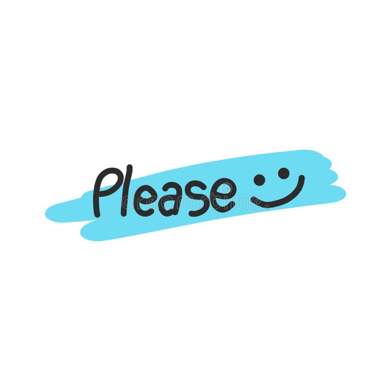 Simple Doodle about Please Text Stock Vector - Illustration of announce ...