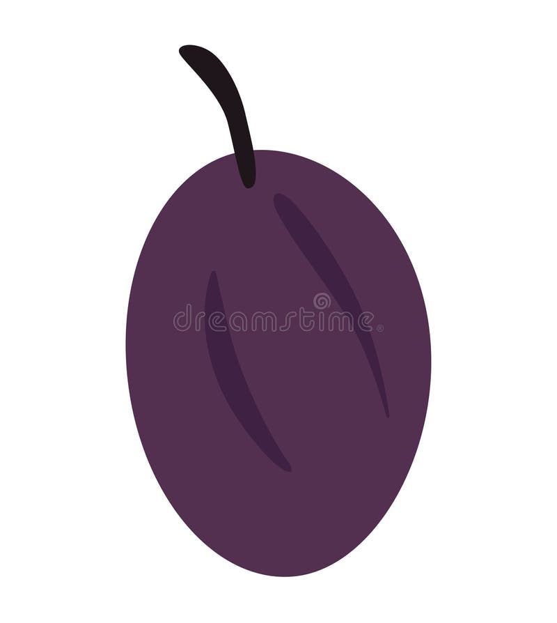 Simple Doodle Plum on White. Vector Illustration Stock Vector ...