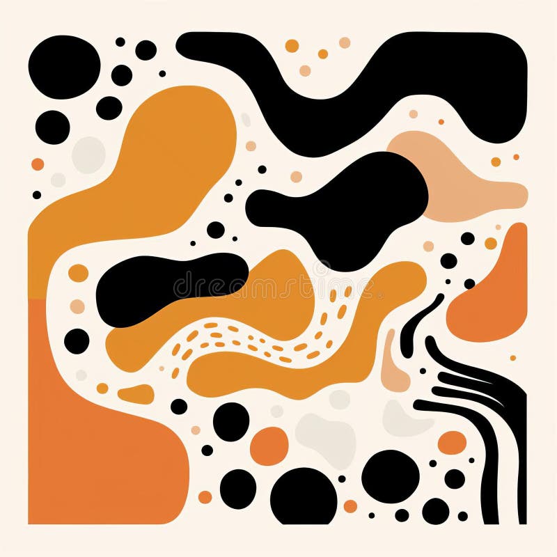 Simple Doodle Poster Design with Thick Lines and Bistre Stock ...