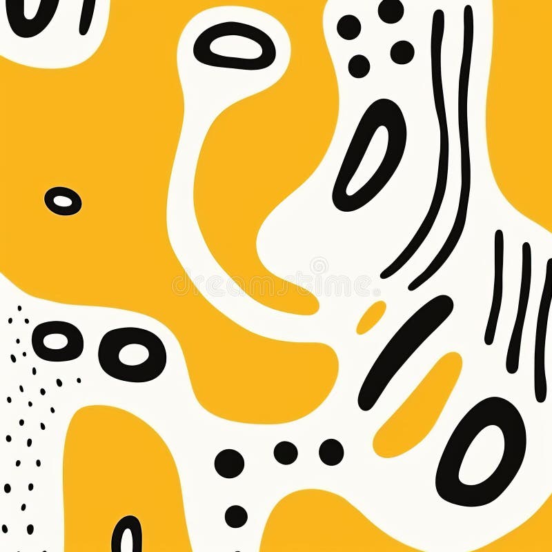 Simple Doodle Poster Design with Thick Lines and Alabaster Stock ...