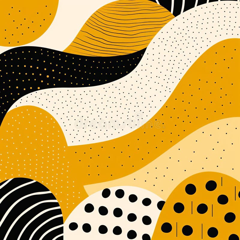 Simple Doodle Poster Design with Thick Lines and Colors Stock ...