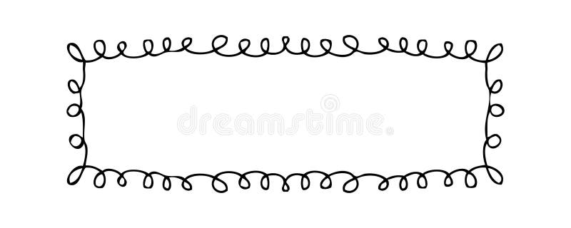 Simple Doodle Rectangular Horizontal Empty Frame. Isolated Vector ...