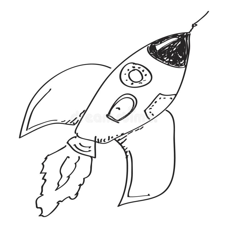 Simple doodle of a rocket stock vector. Illustration of rocket - 57094919