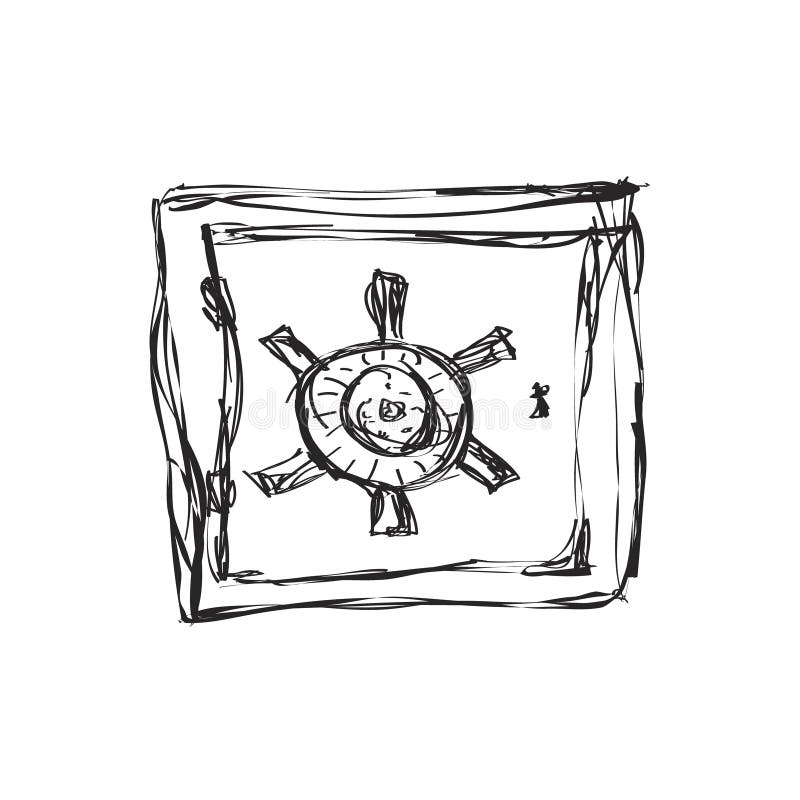 Simple doodle of a safe stock vector. Illustration of doodle - 56368688