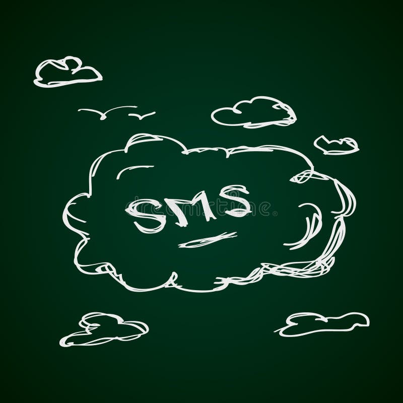 Simple doodle of an SMS stock vector. Illustration of drawing - 57860879