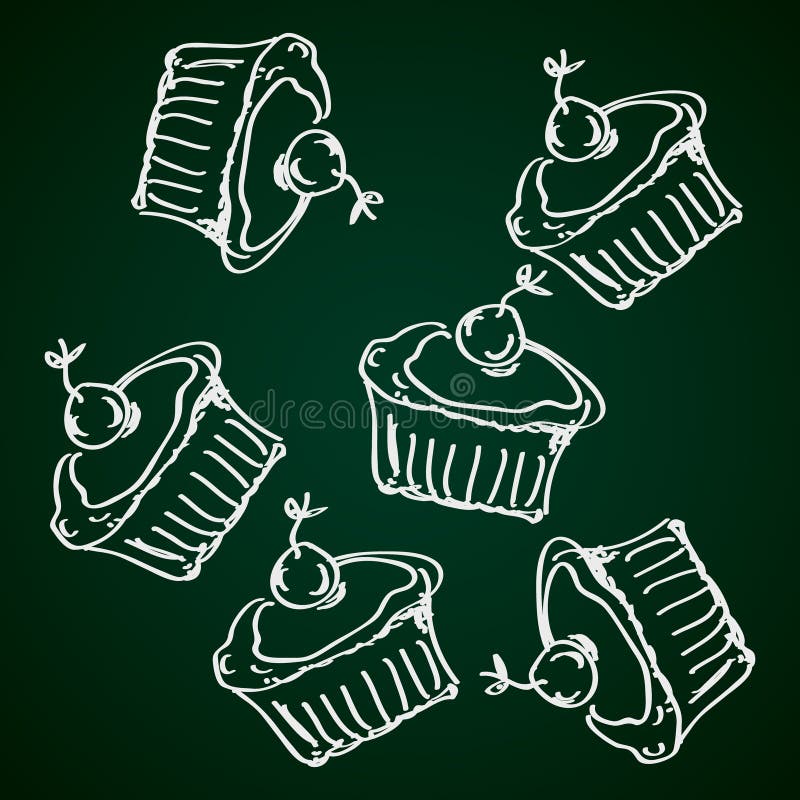 Simple Doodle of Some Cakes Stock Vector - Illustration of romantic ...