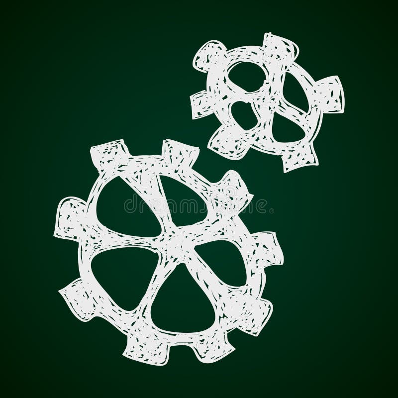 Simple doodle of some cogs stock vector. Illustration of graphic - 57192981