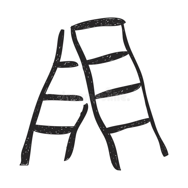 Simple Doodle of a Step Ladder Stock Vector - Illustration of tool ...