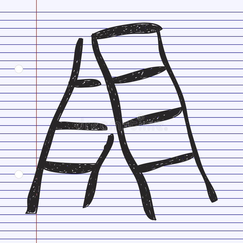 Simple Doodle of a Step Ladder Stock Vector - Illustration of scribble ...