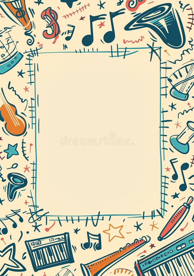 A Simple Doodle Style Poster Background for a Concert Featuring Musical ...