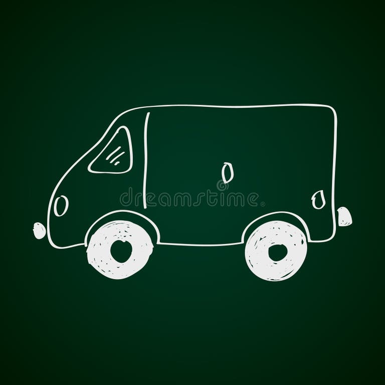 Simple doodle of a van stock vector. Illustration of vehicle - 58357711