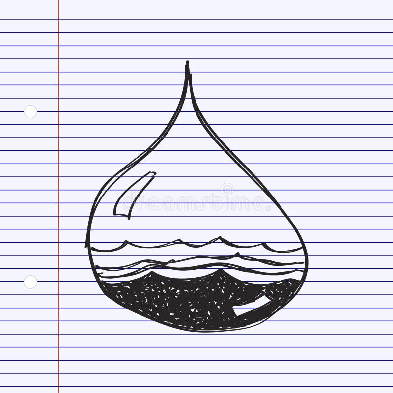 Simple Doodle of a Water Drop Stock Vector - Illustration of droplet ...