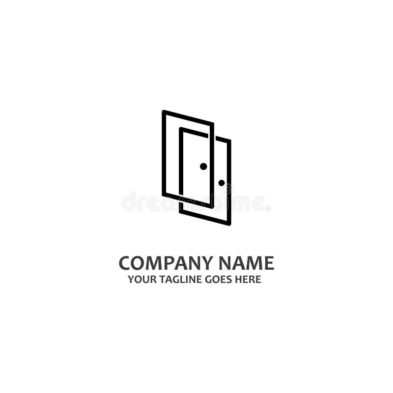 Simple Door Icon Vector Logo Stock Vector - Illustration of close ...