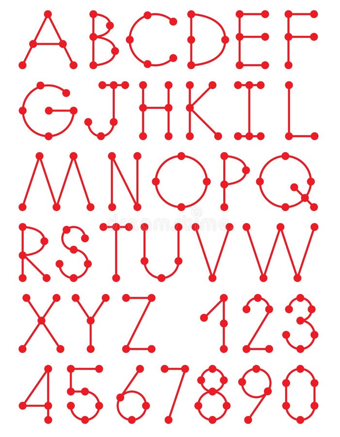 Red Dotted Alphabet Letters Eps10 Stock Vector - Illustration of design ...