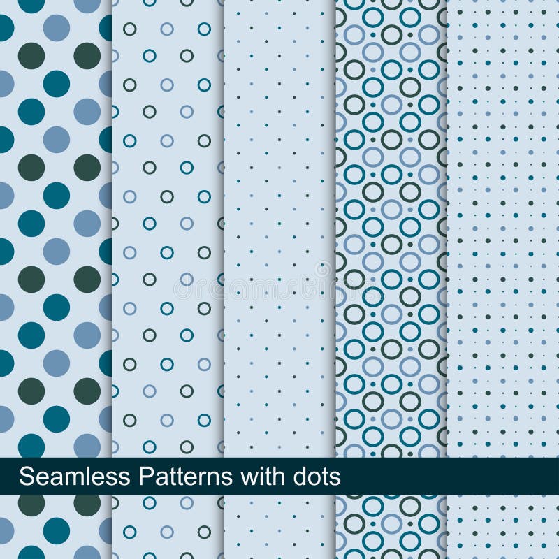 Simple Dotted Patterns. Seamless Vector Collection. Stock Vector ...