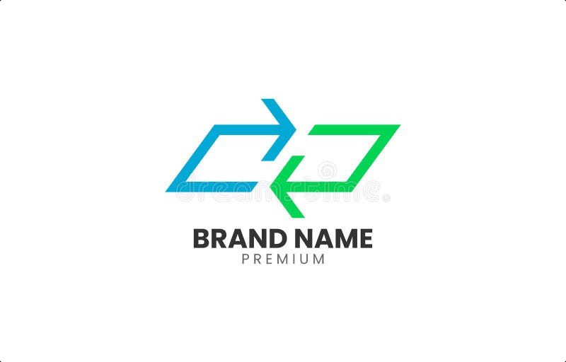 Simple Double Arrow Logo Design Template Vector Stock Vector ...