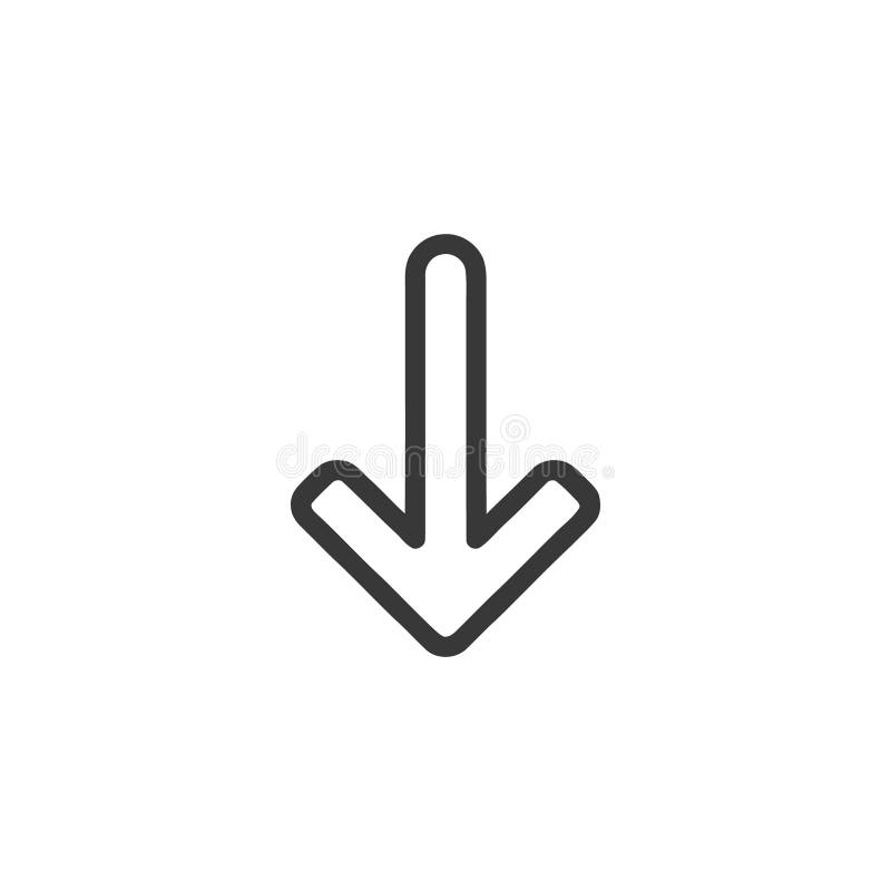 Simple Bold Black Down Arrow Icon Download Button Symbol User Interface ...