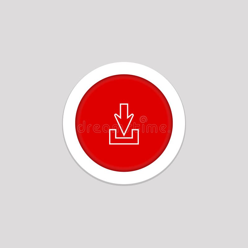 Simple Download Button Icon for Cell Phone Element Symbol or App Logo ...