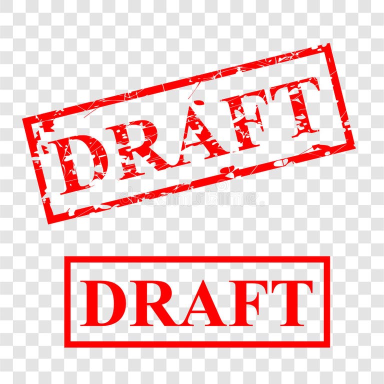 Simple Draft, Red Scratch Rubber Stamp at Transparent Effect Background ...