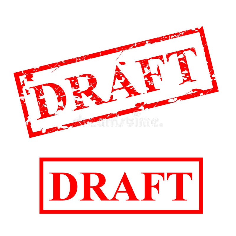 Simple Draft, Red Scratch Rubber Stamp at Transparent Effect Background ...