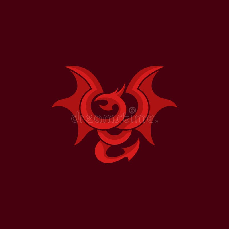 Simple Red Dragon Head Logo, Silhouette Logo Stock Vector ...