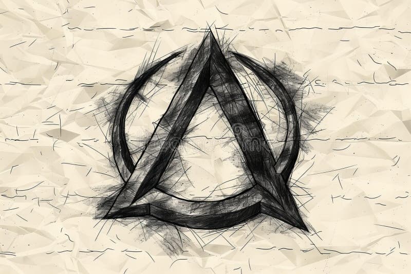 Simple Drawing of an Anarchist Symbol, Drawn , High Quality, High ...