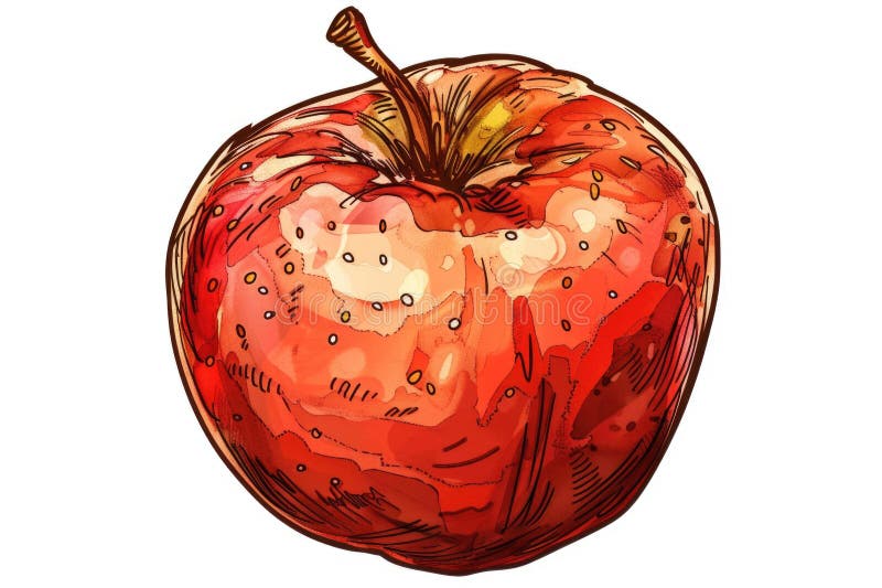 Simple Drawing of an Apple, Suitable for Various Design Projects Stock ...