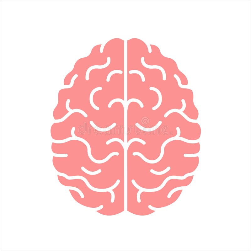Simple Drawing of a Brain. Icon Design Stock Vector - Illustration of ...