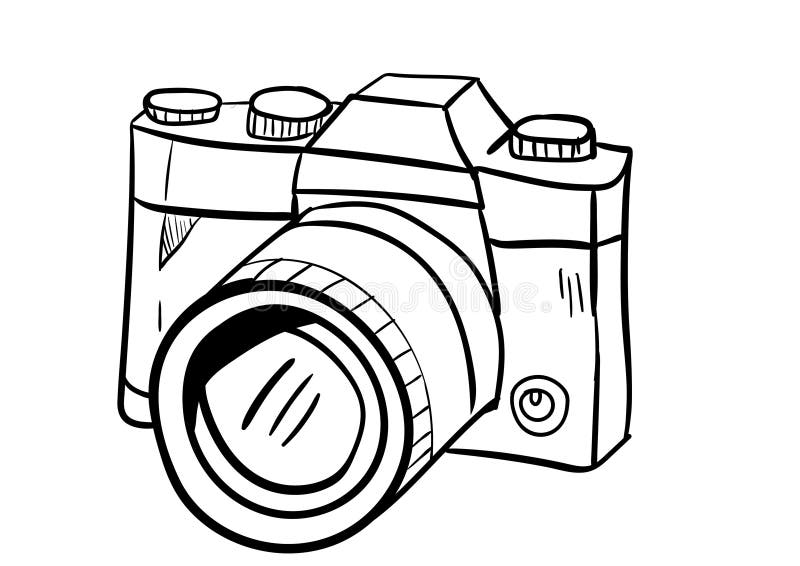 Camera Icon Vector with Doodle Style Stock Vector - Illustration of ...