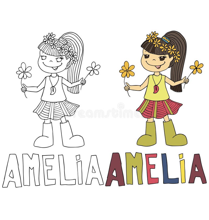 The Simple Drawing Cartoon for Coloring Image of Children with ...