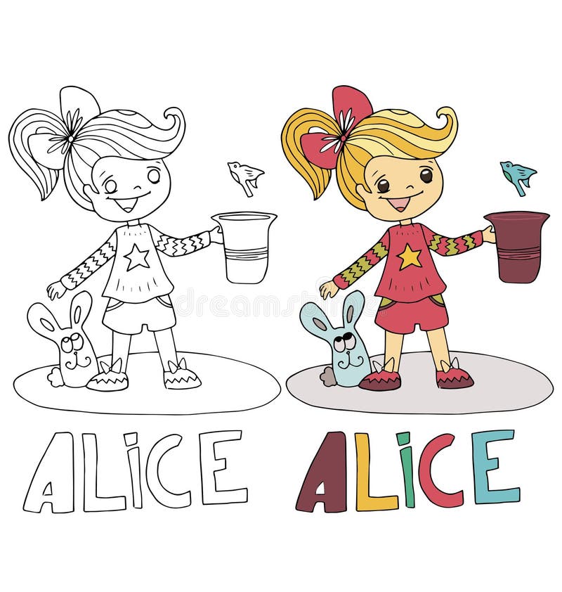 The Simple Drawing Cartoon for Coloring Image of Children with ...