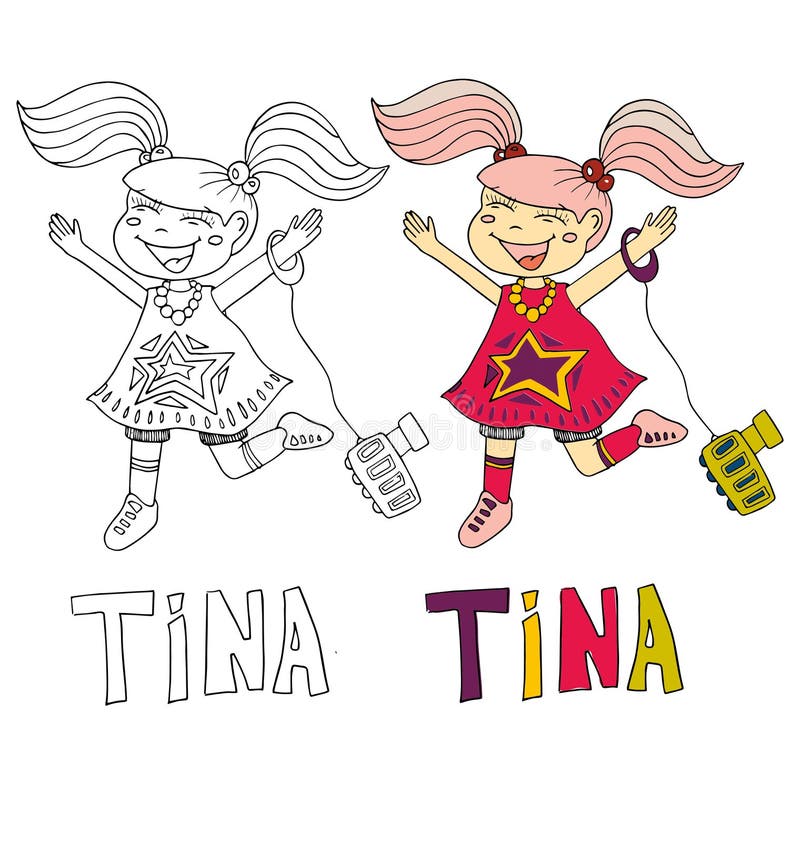 The Simple Drawing Cartoon for Coloring Image of Children with ...