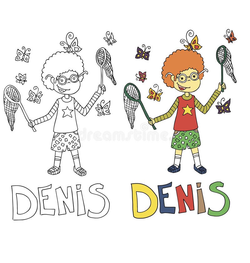 The Simple Drawing Cartoon for Coloring Image of Children with ...