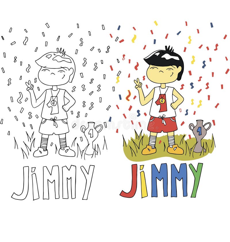 The Simple Drawing Cartoon for Coloring Image of Children with ...