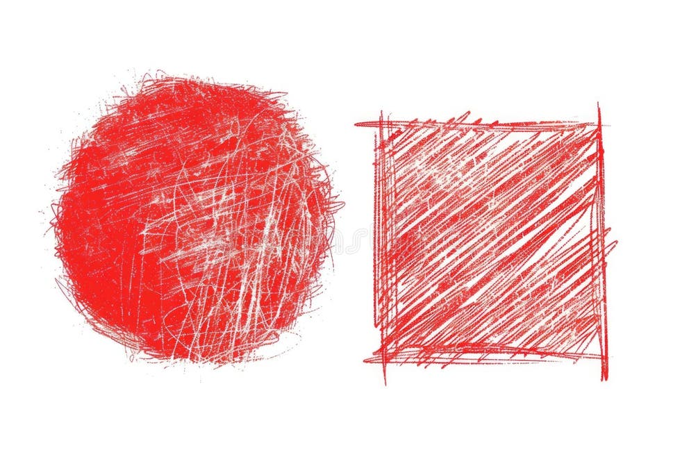 A Simple Drawing of a Circle and a Square Stock Photo - Image of ...