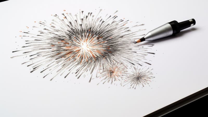 A Simple Drawing of a Colorful Firework on Paper. Great for Educational ...
