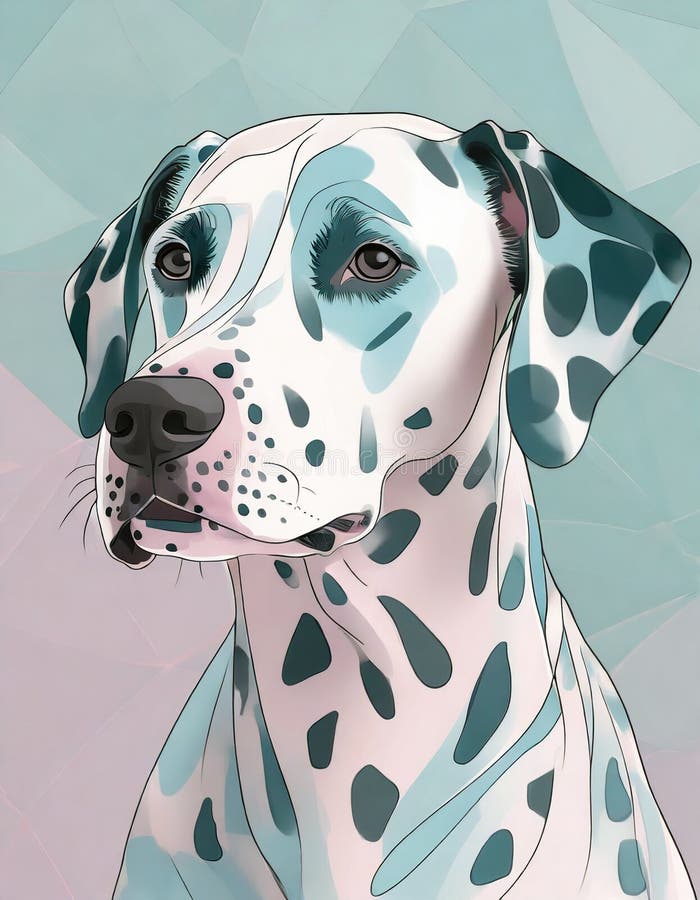 Simple Drawing of a Dalmatian Dog Stock Illustration - Illustration of ...