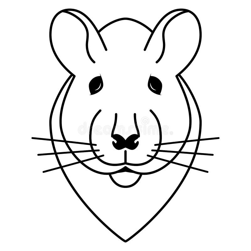 Simple Drawing Doodle of a Rats Head Isolated on White Stock Vector ...