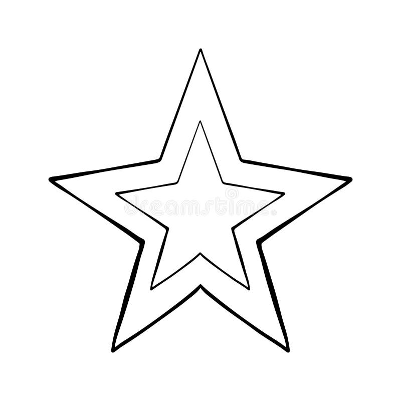 Simple Drawing of a Double Star. Vector Sketch Doodle Drawn by Hand ...