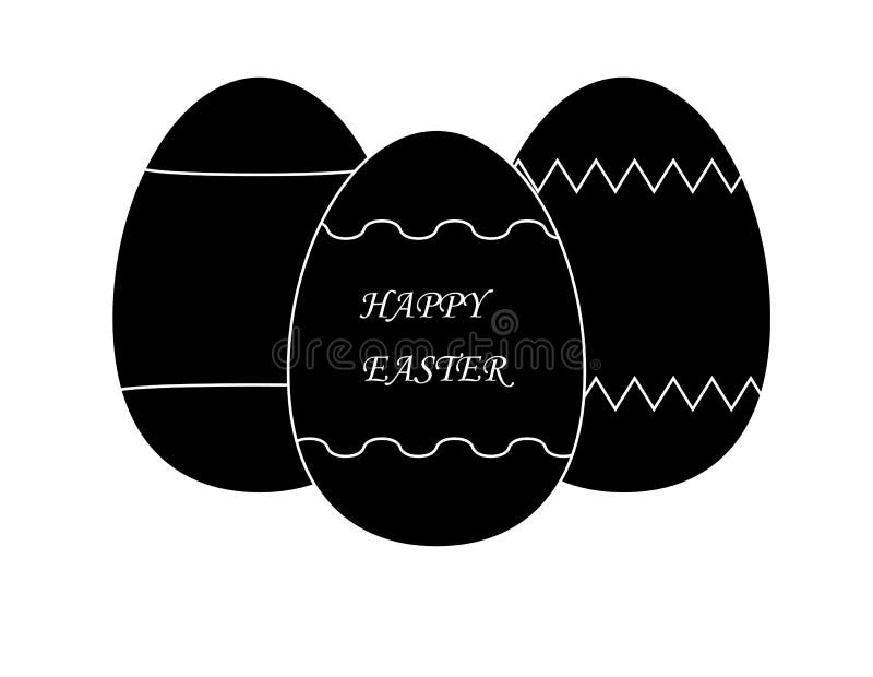 Simple Drawing of Easter Eggs and the Inscription Happy Easter Stock ...