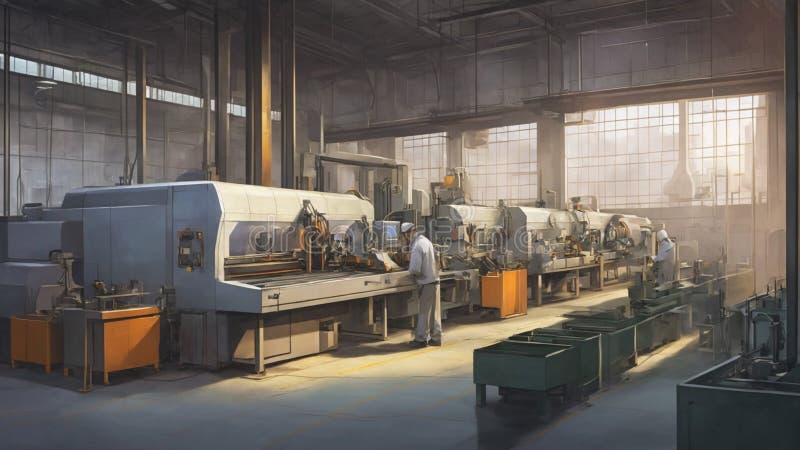 A Simple Drawing of in a Factory Stock Photo - Image of factory, floor ...