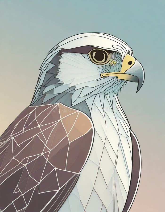 Simple drawing of a falcon stock illustration. Illustration of abstract ...