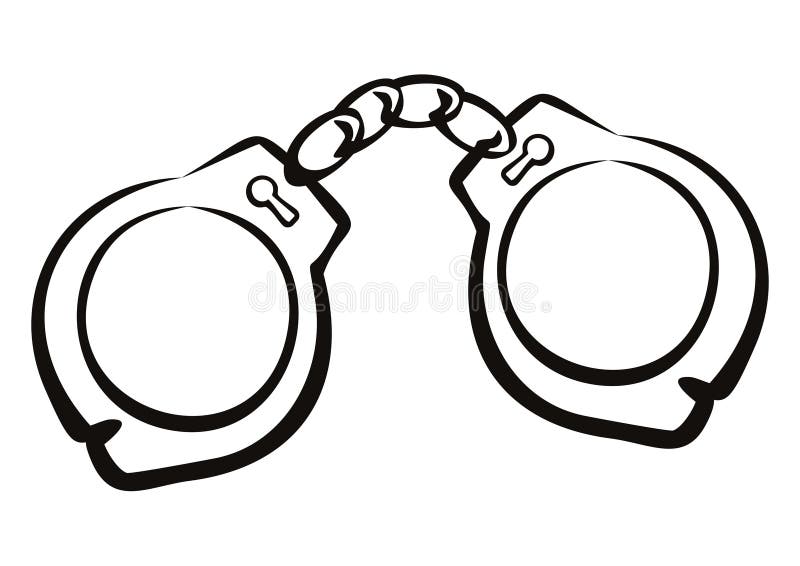 Simple Drawing of Handcuffs Stock Vector - Illustration of arrested ...