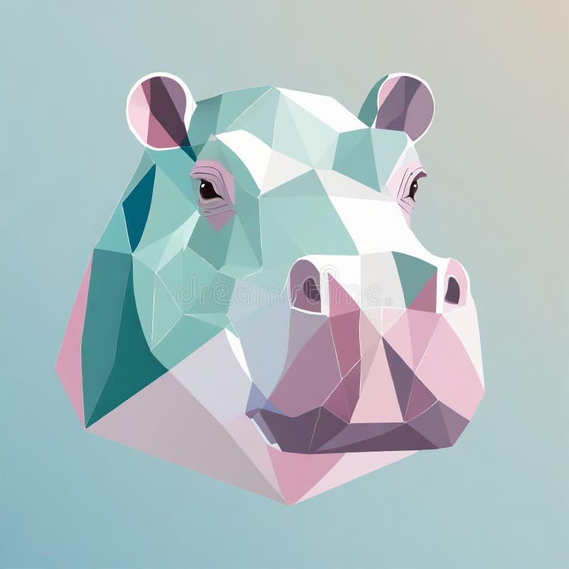 Simple Drawing of a Hippopotamus Stock Illustration - Illustration of ...