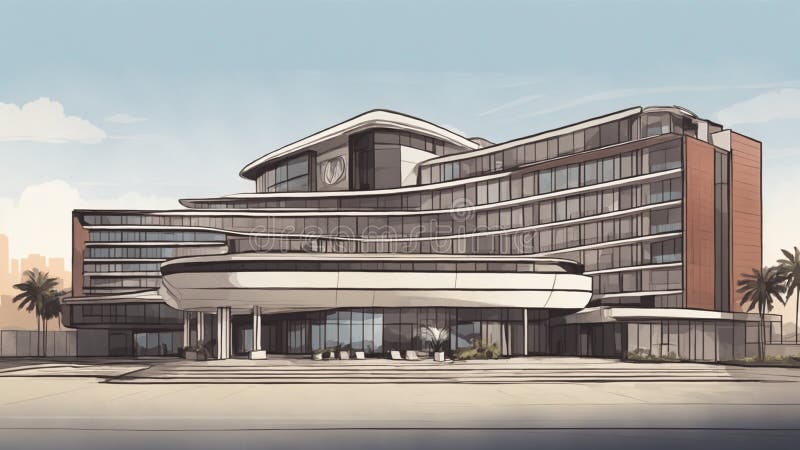 A simple drawing of hotel stock image. Image of estate - 309063985