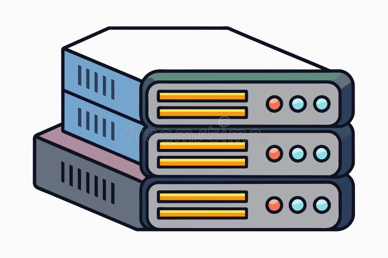 A Simple Drawing Illustrates a Backup Server with Three Stacked Units ...