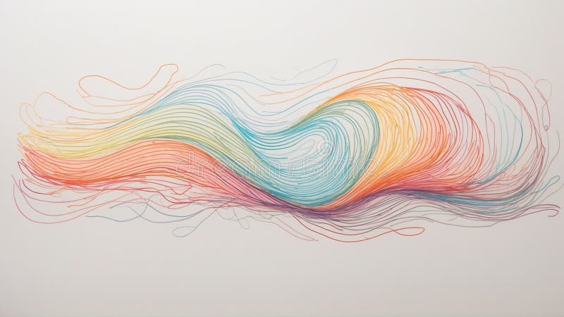 A Simple Drawing of Color Lines Stock Image - Image of drawing, text ...